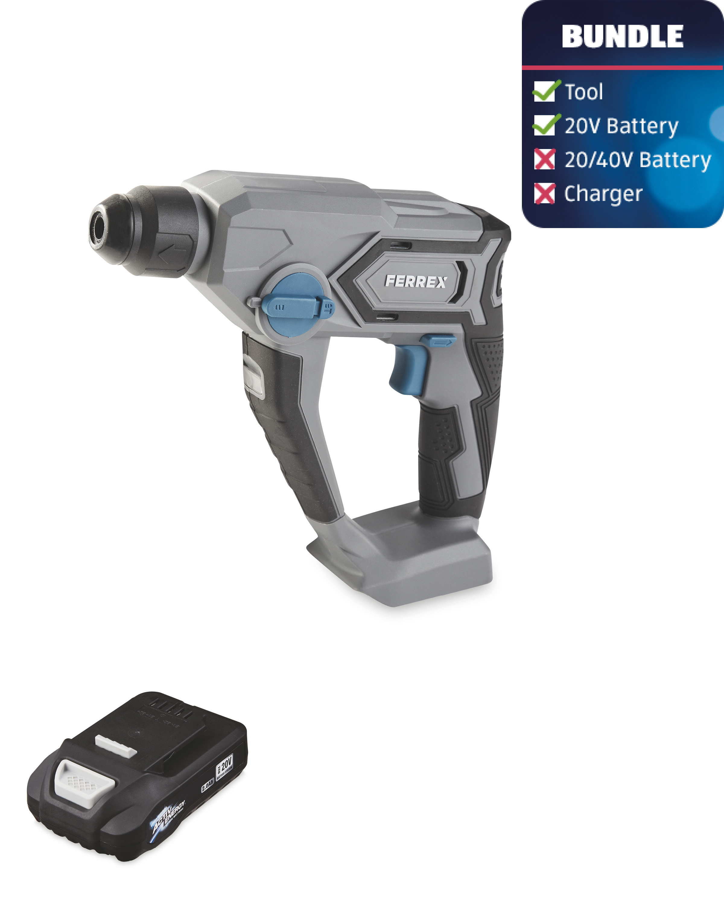 Ferrex Rotary Hammer Drill & Battery - ALDI UK