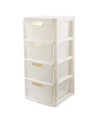 Rattan Effect 4 Drawer Tower Aldi Uk