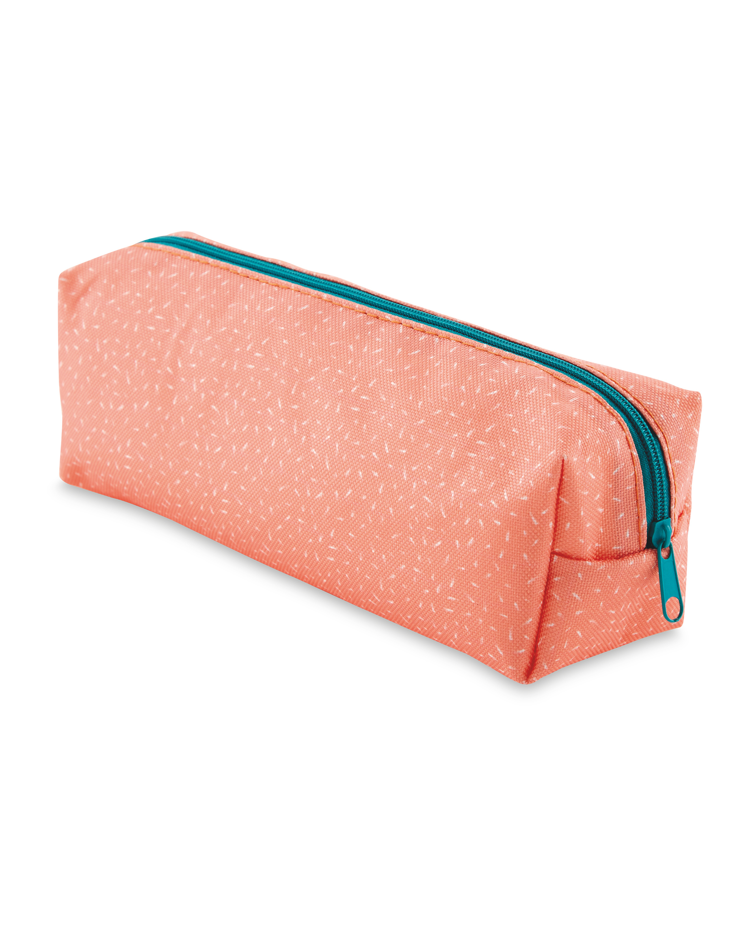 Script Coral Rectangle Pencil Case - ALDI UK